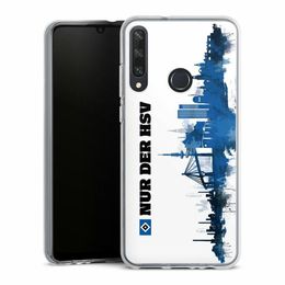DeinDesign Handyhülle HSV Offizielles Lizenzprodukt Bundesliga Silhouette - Nur der HSV, Huawei Y6p Silikon Hülle Bumper Case Handy Schutzhülle, weiß