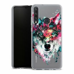 DeinDesign Handyhülle Riza Peker Wolf bunt Wolve ohne Hintergrund, Huawei Y6p Silikon Hülle Bumper Case Handy Schutzhülle, weiß, transparent