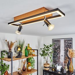 hofstein Deadwood Deckenleuchte LED Braun, Chrom, Holzoptik, 3-flammig