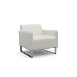 Machalke® Sessel single, Ledersessel mit Metallkufen, weiß