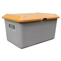 CEMO Streugutbeh&auml;lter GFK - PLUS 3 mit Entnahme&ouml;ffnung, 400 Liter, ohne Staplertaschen, Grau/Orange