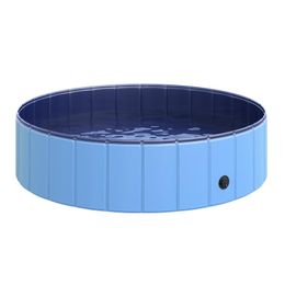 PawHut Hundepool mit Wasserablassventil (Farbe: blau, Größe: 120 x 30 cm (ØxH))