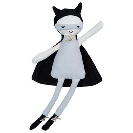 Fabelab Stoff-Puppe LITTLE SUPERHERO (28cm) in schwarz/weiß
