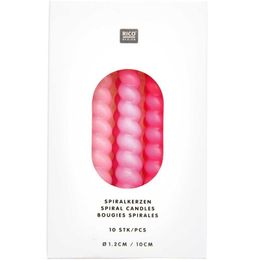 Spiralkerzen, Pink Mix, 10 Stk, Ø 1,2 cm x 10 cm hoch