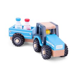 New Classic Toys Holz-Traktor "Milchtransport", 4-teilig