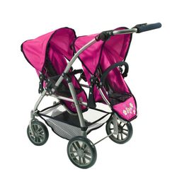Bayer Chic 2000 Zwillings-Puppenbuggy VARIO – DOTS NAVY/PINK