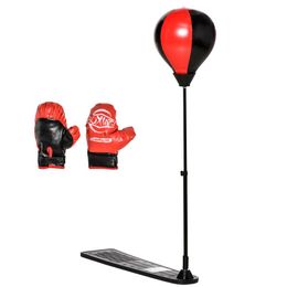 HOMCOM Aufblasbarer Punchingball mit Kinder-Boxhandschuhen