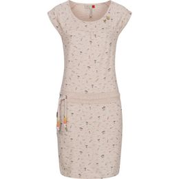 Ragwear Sommerkleid Penelope leichtes Baumwoll Kleid mit Print, beige|braun