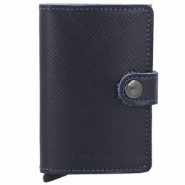 Secrid Miniwallet Saffiano Kreditkartenetui RFID Leder 6,5 cm navy