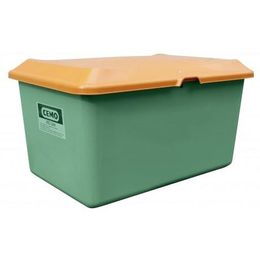 CEMO Streugutbeh&auml;lter GFK - PLUS 3 ohne Entnahme&ouml;ffnung 400 Liter, ohne Staplertaschen, Gr&uuml;n/Orange