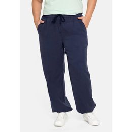 sheego Große Größen: Joggpants mit elastischen Bündchen, marine, Gr.40