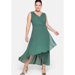 sheego Große Größen: Chiffonkleid in Wickeloptik, opalgrün, Gr.46