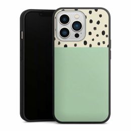 DeinDesign Handyhülle Abstrakt Polka Dots Boho Dots and Boho, Apple iPhone 13 Pro Silikon Hülle Premium Case Handy Schutzhülle, schwarz