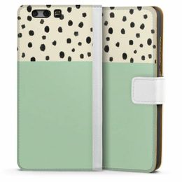 DeinDesign Handyhülle Abstrakt Polka Dots Boho Dots and Boho, Huawei P10 Hülle Handy Flip Case Wallet Cover Handytasche Leder, weiß