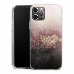 DeinDesign Handyhülle Glitzer Look Staub Elisabeth Fredriksson Pink Sky Dust Gold Print, Apple iPhone 12 Pro Silikon Hülle Bumper Case Handy Schutzhül