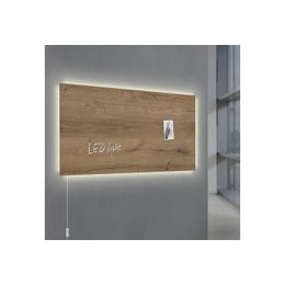 Sigel Magnettafel, Sigel Glas Magnetboard LED Beleuchtung Natural Wood Magnet Tafel Holz