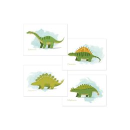 Himmelzucker Poster Dino Poster DIN A4 Wandbilder für Kinderzimmer Babyzimmer Dinosaurier