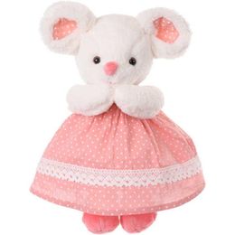 Bukowski Kuscheltier Maus Mimi 25 cm weiß Mademioselle Kleid pink