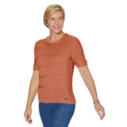 Kurzarmpullover Casual Looks "Pullover" Gr. 48, orange (papaya) Damen Pullover