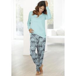 Buffalo Pyjama mehrfarbig Gr. 40/42 für Damen. Mit Rundhals. Bequem. Nachhaltig.