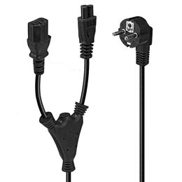 Lindy 30047 2m Schuko auf 1x IEC C13 und 1x IEC C5 Y-Netzkabel - Ideal f&uuml;r die Verbin