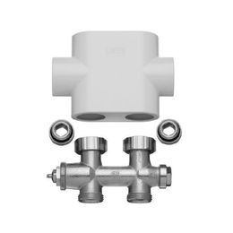 Kermi Ventilhahnblock-Set Durchgangsform, wei&szlig; ZV00400001