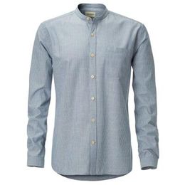 Oliver Spencer Stehkragenhemd S Blau-Natur