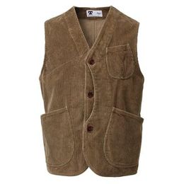 TELLASON Herren-Cordweste S Hellbraun