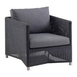Cane-Line - Diamond Outdoor Lounge Sessel - graphit, grau/Stoff Cane-Line Natté/Gestell Cane-Line Weave, Aluminium/BxHxT 70x63x88cm
