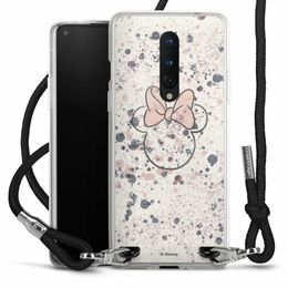 DeinDesign Handyhülle Wasserfarbe Minnie Mouse Disney Minnie Mouse Splash, OnePlus 8 Handykette Hülle mit Band Case zum Umhängen Cover mit Kette, weiß