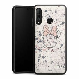 DeinDesign Handyhülle Wasserfarbe Minnie Mouse Disney Minnie Mouse Splash, Huawei P30 Lite Silikon Hülle Premium Case Handy Schutzhülle, schwarz