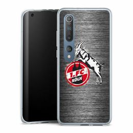 DeinDesign Handyhülle 1. FC Köln Metallic Look Offizielles Lizenzprodukt Metal Scratch 1.FC, Xiaomi Mi 10 Silikon Hülle Bumper Case Handy Schutzhülle
