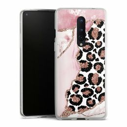 DeinDesign Handyhülle Leopard Glitzer Look Marmor Patterns and Textures Smooth Pink, OnePlus 8 Silikon Hülle Bumper Case Handy Schutzhülle Smartphone