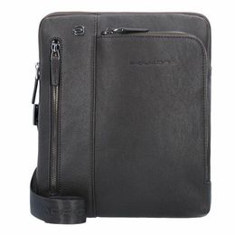 Piquadro Black Square Umhängetasche Leder 24 cm testa di moro