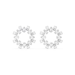 Swarovski Paar Ohrstecker Millenia Ohrringe, Kreis, 5601509, mit Swarovski® Kristall, silberfarben|weiß