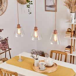 hofstein Puestito Pendelleuchte Gold, Rosa, 3-flammig