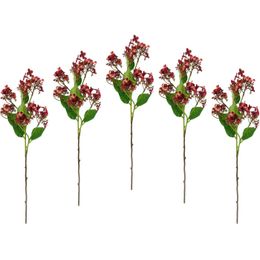 Kunstblume Blütenzweig, I.GE.A., Höhe 60 cm, 5er Set künstlicher Zweig, Kunstpflanze, Dekozweig, lila