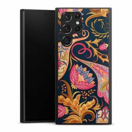 DeinDesign Handyhülle Muster Ornamente Mandala Floral Autumn 1, Samsung Galaxy S22 Ultra Silikon Hülle Premium Case Handy Schutzhülle, schwarz