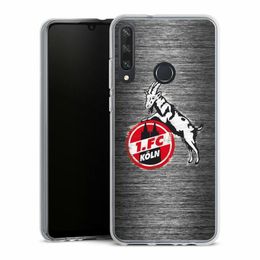 DeinDesign Handyhülle 1. FC Köln Metallic Look Offizielles Lizenzprodukt Metal Scratch 1.FC, Huawei Y6p Silikon Hülle Bumper Case Handy Schutzhülle