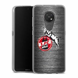 DeinDesign Handyhülle 1. FC Köln Metallic Look Offizielles Lizenzprodukt Metal Scratch 1.FC, Nokia 6.2 Silikon Hülle Bumper Case Handy Schutzhülle Sma