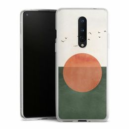 DeinDesign Handyhülle Sonnenschein Sonnenuntergang Vogel Rising, OnePlus 8 Silikon Hülle Bumper Case Handy Schutzhülle Smartphone Cover, weiß