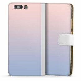 DeinDesign Handyhülle zweifarbig Pastell Farbverlauf Dawn, Huawei P10 Hülle Handy Flip Case Wallet Cover Handytasche Leder, weiß