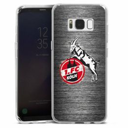 DeinDesign Handyhülle 1. FC Köln Metallic Look Offizielles Lizenzprodukt Metal Scratch 1.FC, Samsung Galaxy S8 Silikon Hülle Bumper Case Handy Schutzh