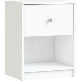 Home Affaire Nachtkommode, Mit grauem Knopfgriff, einfache Selbstmontage, 37,9 x 48,4 x 30,1 cm, weiß