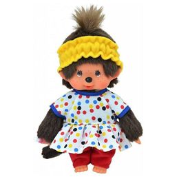 Monchhichi Plüschfigur Pyjama Mädchen 20 cm Monchhichi Puppe Schlafanzug bunt gepunktet