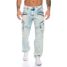 Cipo & Baxx Cipo & Baxx Cargojeans Herren Jeans Hose mit ausgefallener Waschung und Nahtverzierung