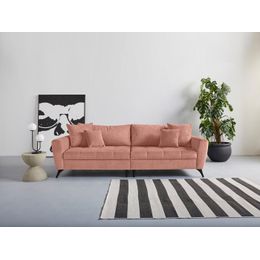 Inosign Big-Sofa Lörby, auch mit Aqua clean-Bezug, feine Steppung im Sitzbereich, lose Kissen, rosa