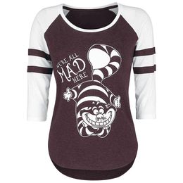 Alice im Wunderland We're All Mad Here Langarmshirt bordeaux weiß in L