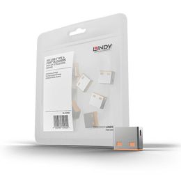 Lindy 40463 USB Typ A Port Schloss, orange, 10 St&uuml;ck - Zehn Port Schl&ouml;sser f&uuml;r USB oh