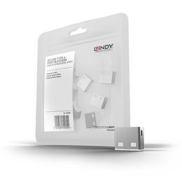 Lindy 40464 USB Typ A Port Schloss, wei&szlig;, 10 St&uuml;ck - Zehn Port Schl&ouml;sser f&uuml;r USB ohne